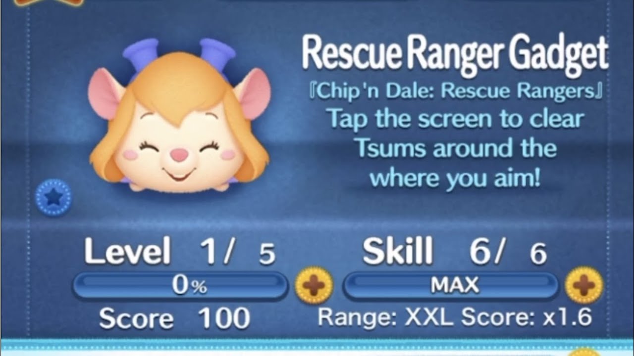 Rescue Ranger Gadget | Max Skill 6 | Disney Tsum Tsum Gameplay - YouTube