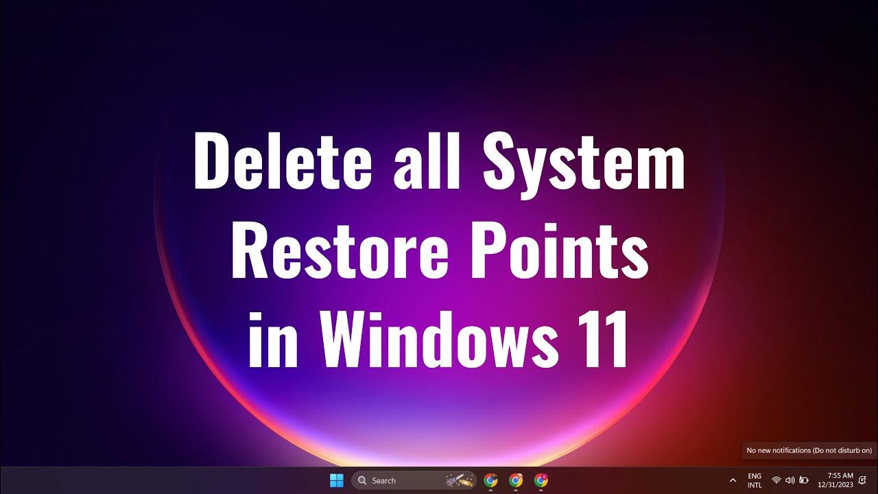 How to Delete all System Restore Points in Windows 11 - YouTube