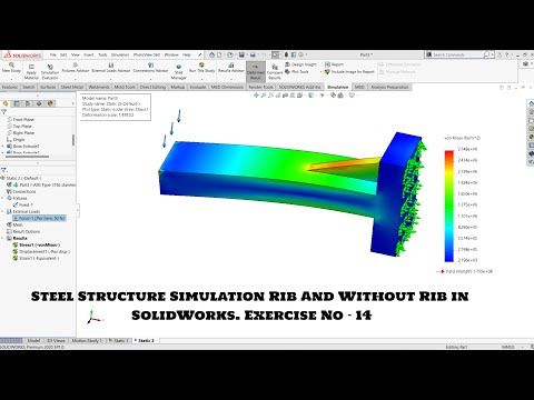Steel Structure Simulation Rib and Without Rib in SolidWorks. Exercise ...