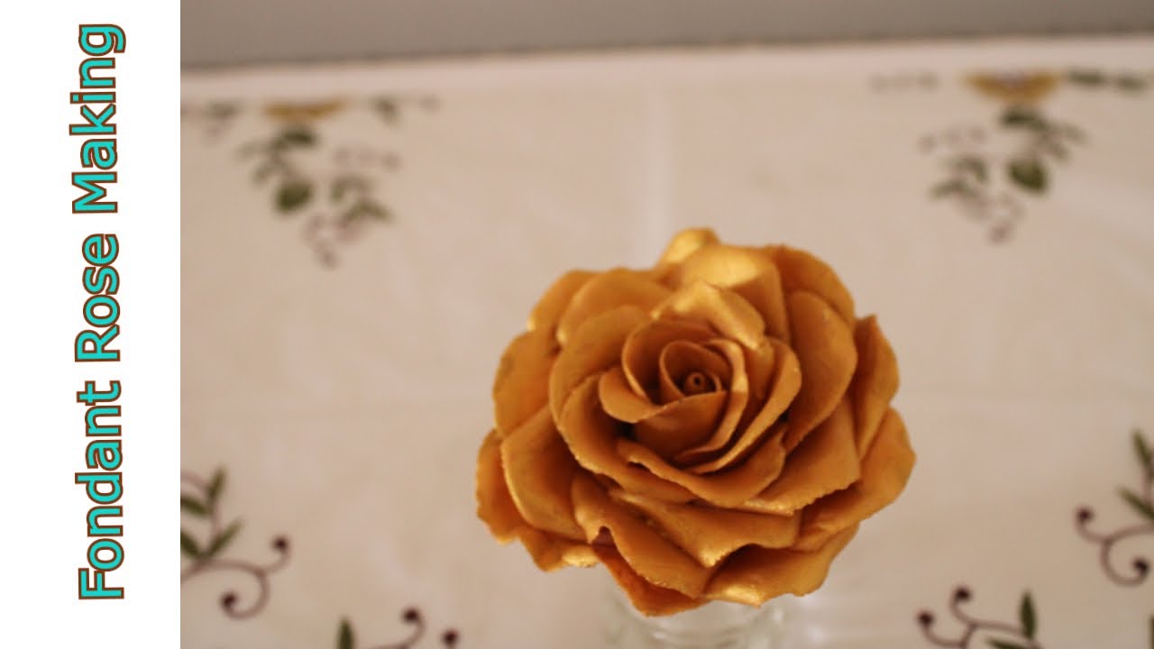 Fondant Rose Making/how to make a fondant rose/ how to make rose cake ...