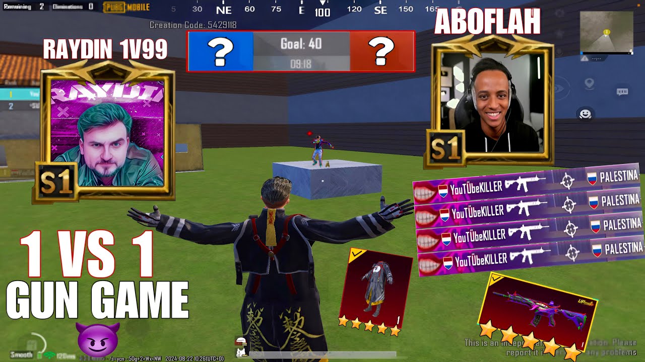 BEST FUNNY😂WOW GAMEPLAY WITH RAYDIN1V99 AND aboflah😱1VS1 GUN GAME DEATH ...