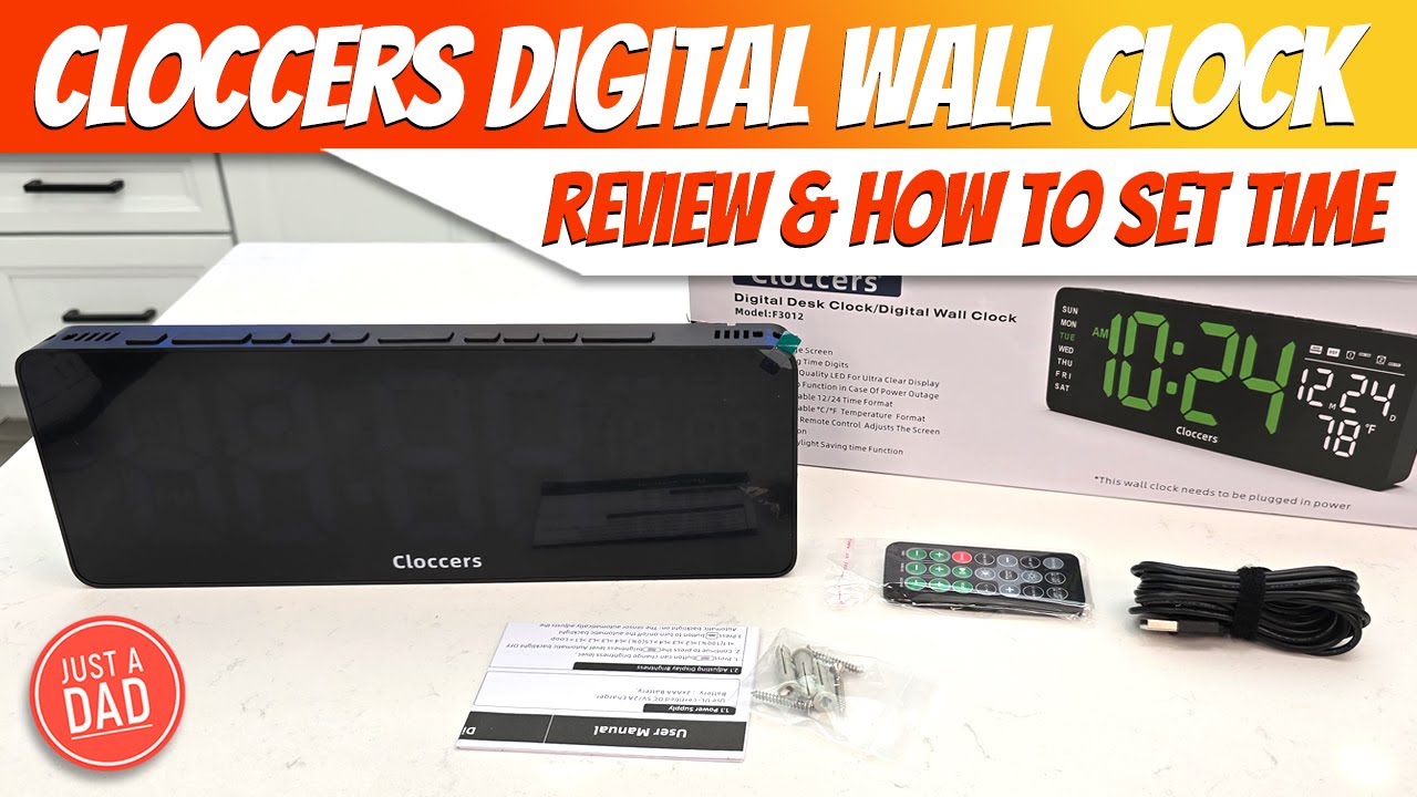 Cloccers Digital Wall Clock REVIEW & HOW to SET TIME - YouTube