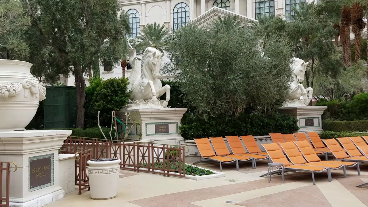 Caesars Palace Garden of the Gods pool - YouTube