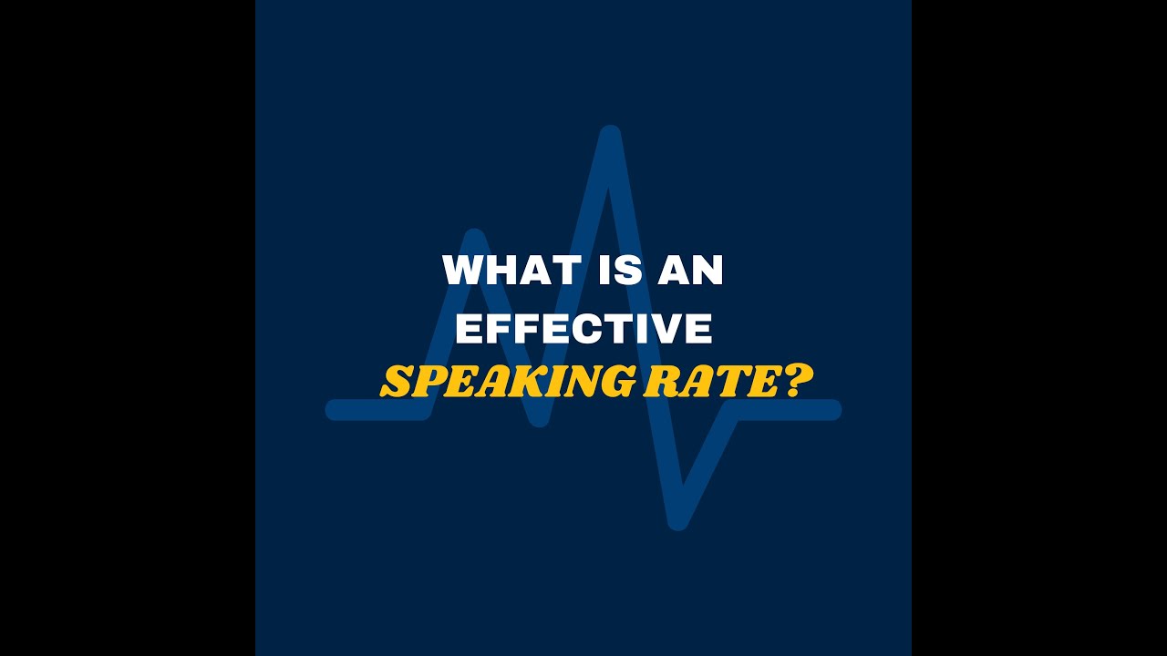 What Is An Effective Speaking Rate For A Speech Or Presentation? - YouTube