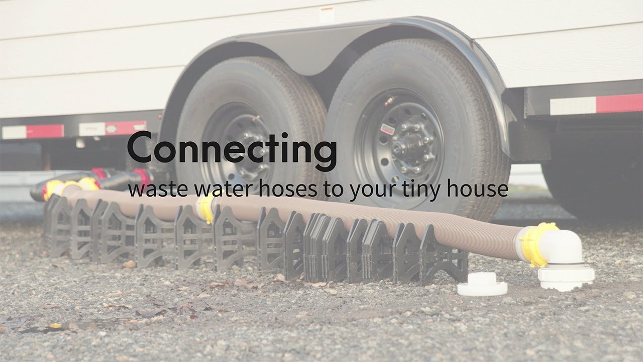 Connecting waste water hoses to your tiny house - YouTube