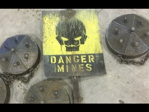 How to Make Prop Land Mines and Danger Sign - YouTube