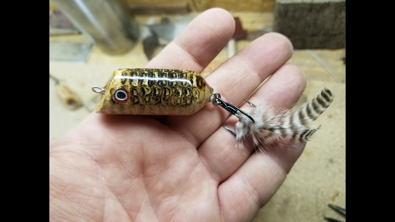 Making a Fishing Lure From Corn Cob - YouTube