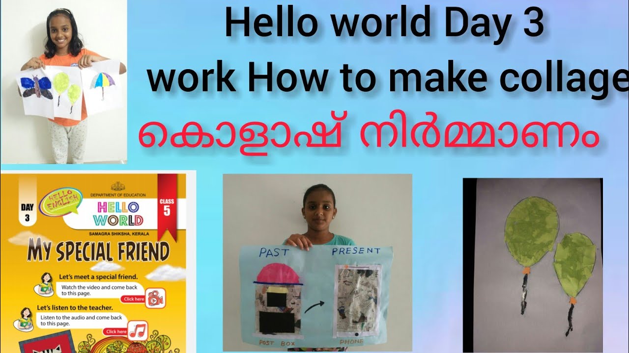 Hello world class 5 day 3 work| How to make collage| Hello world ...