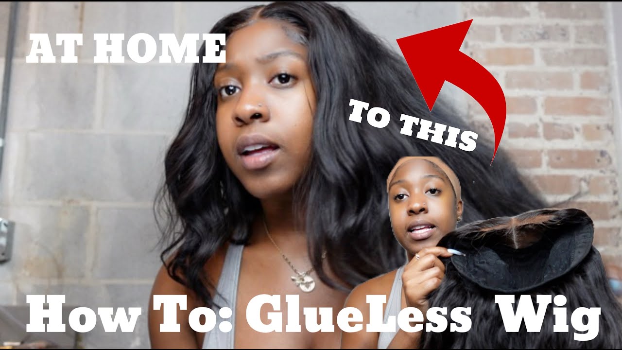 HOW TO: GLUE-LESS LACE CLOSURE WIG - YouTube