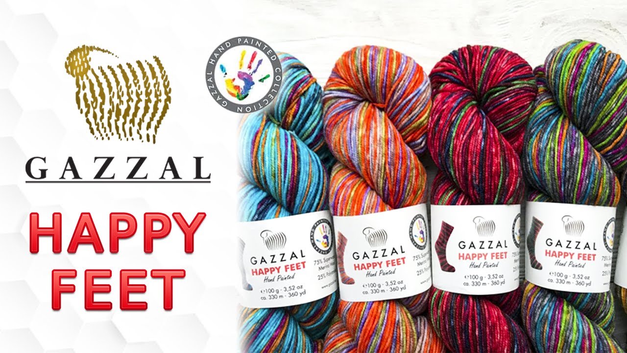 Gazzal Happy Feet (Газзал Хеппи Фит) 🧦 ХИТ 2021! Обзор носочной пряжи - YouTube