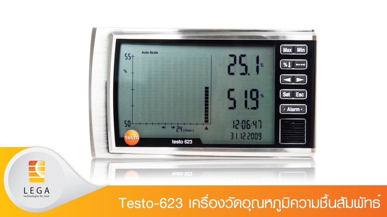 เครื่องวัดอุณหภูมิความชื้นสัมพัทธ์ รุ่น Testo-623 ยี่ห้อ Testo - YouTube