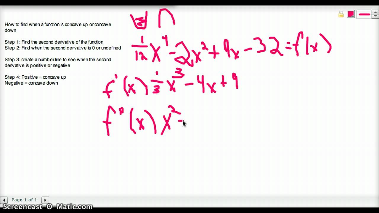 When is a function concave up or down: Calculus - YouTube