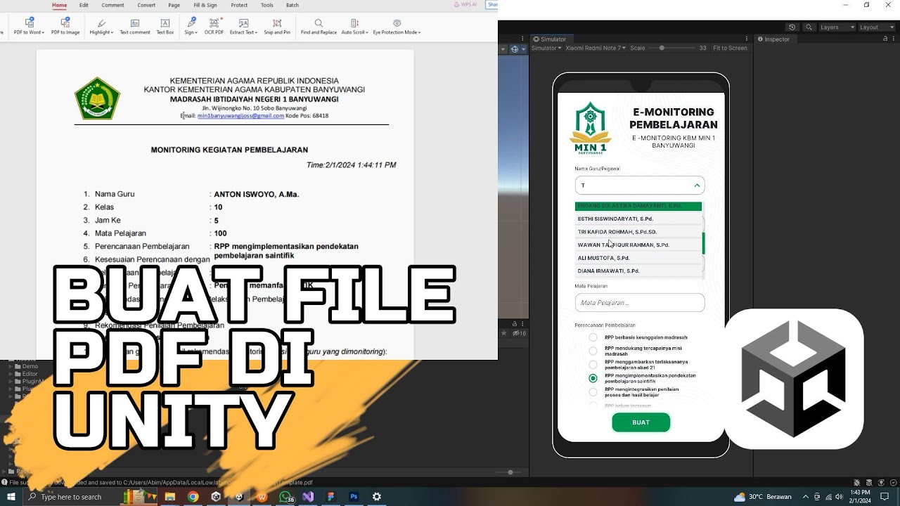 BUAT FILE PDF DI UNITY - APLIKASI FORM MONITORING MOBILE - YouTube