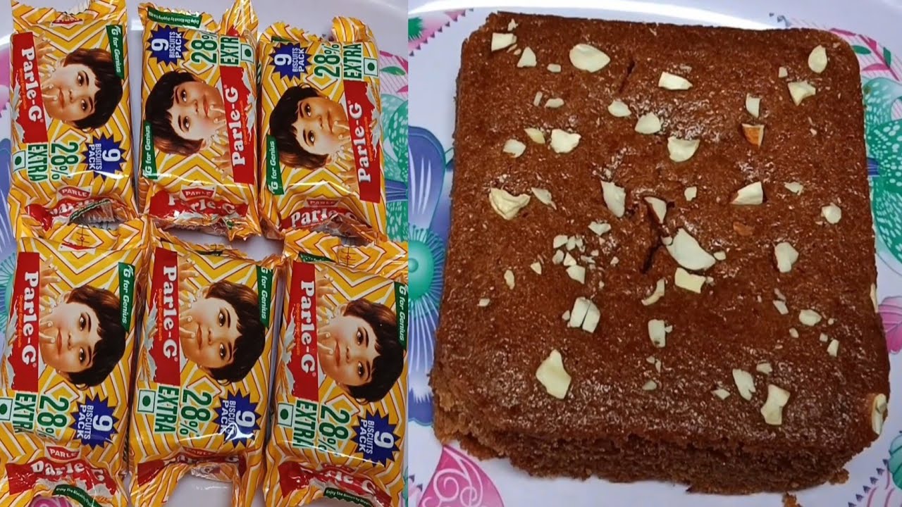 Parle G cake banane ka Aasan tarika | Biscuit cake - spanji cake recipe ...