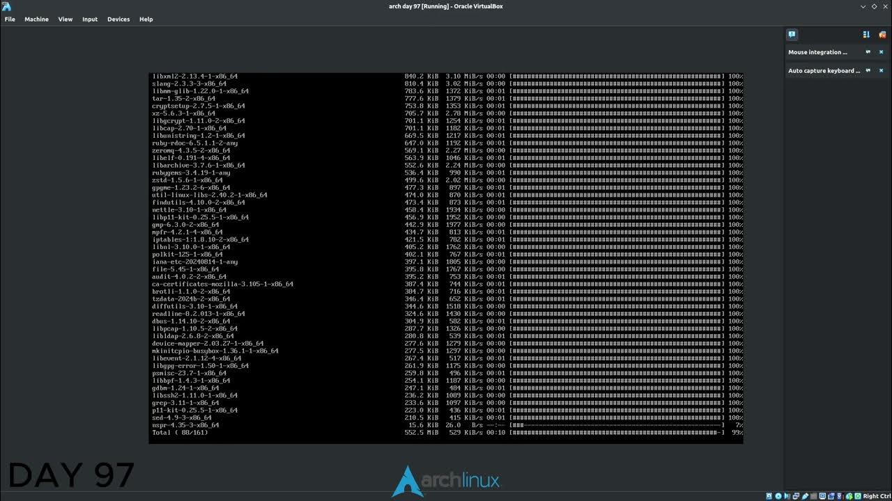 Day 97 of installing Arch Linux daily, but for one time only, on Arch Linux. - YouTube