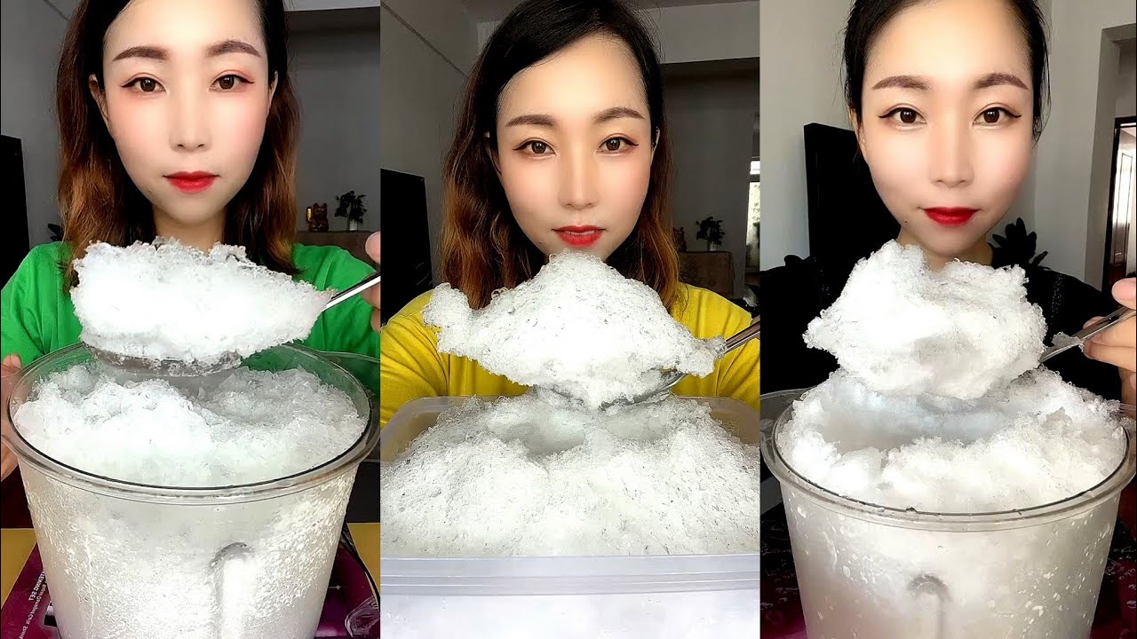 SOLO | WHITE ICE EATING / SHAVED ICE / SOFT ICE. ICE EATING - YouTube