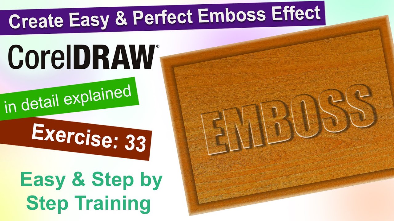 Create Easy Perfect Emboss Effect In Corel Draw Exercise No 33 YN Create Easy Perfect Emboss Effect In Corel Draw Exercise No 33 YN
