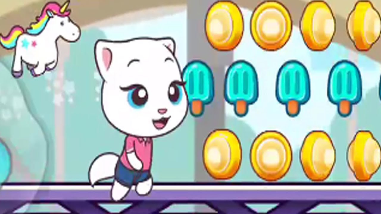 Angela likes sweets and candies - talking tom candy run - YouTube