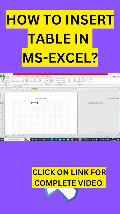 How to insert table in MS-EXCEL? #excelformula #exceltips #exceltutorial - YouTube