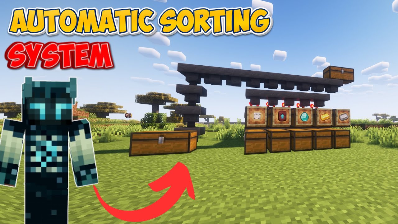How I Made This Automatic Item Sorting Machine/System In Minecraft 1.20 ...