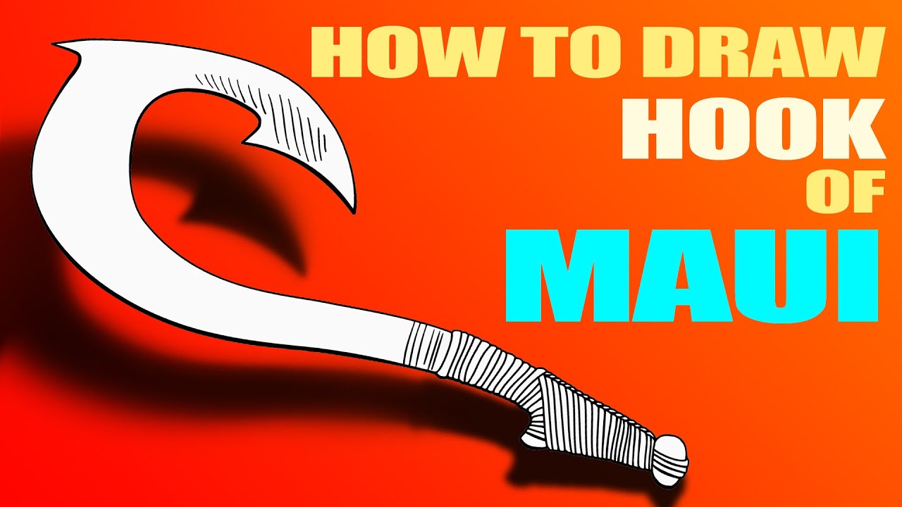 How to Draw Maui’s Magical Fish Hook – Moana Weapon Art! - YouTube