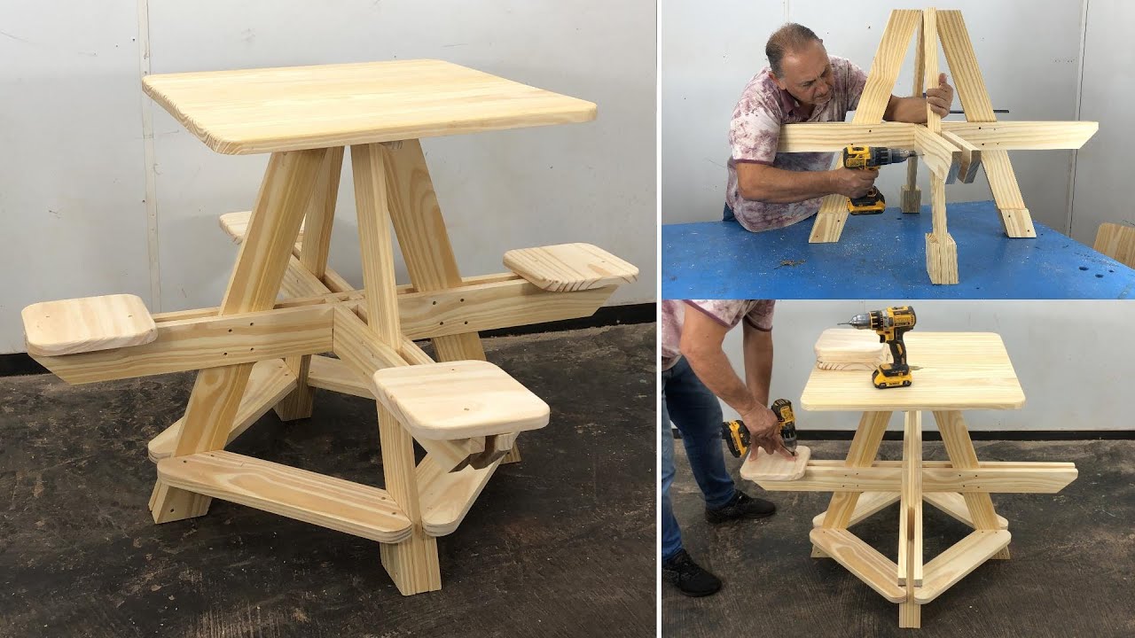 Cómo construir una Mesa de Madera multifunción Fácil y Paso a Paso ...