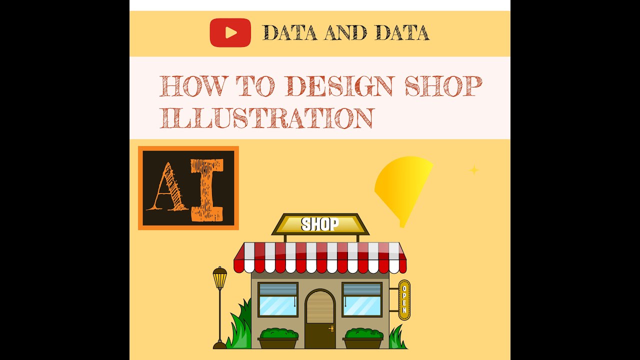 How to Build a flat Old Shop Store in Illustrator| Part 1 - YouTube