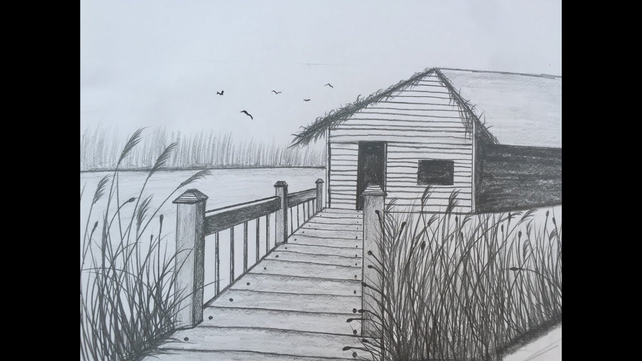 Scenery Drawing Tutorial How To Draw Scenery-step by step| Pencil ...