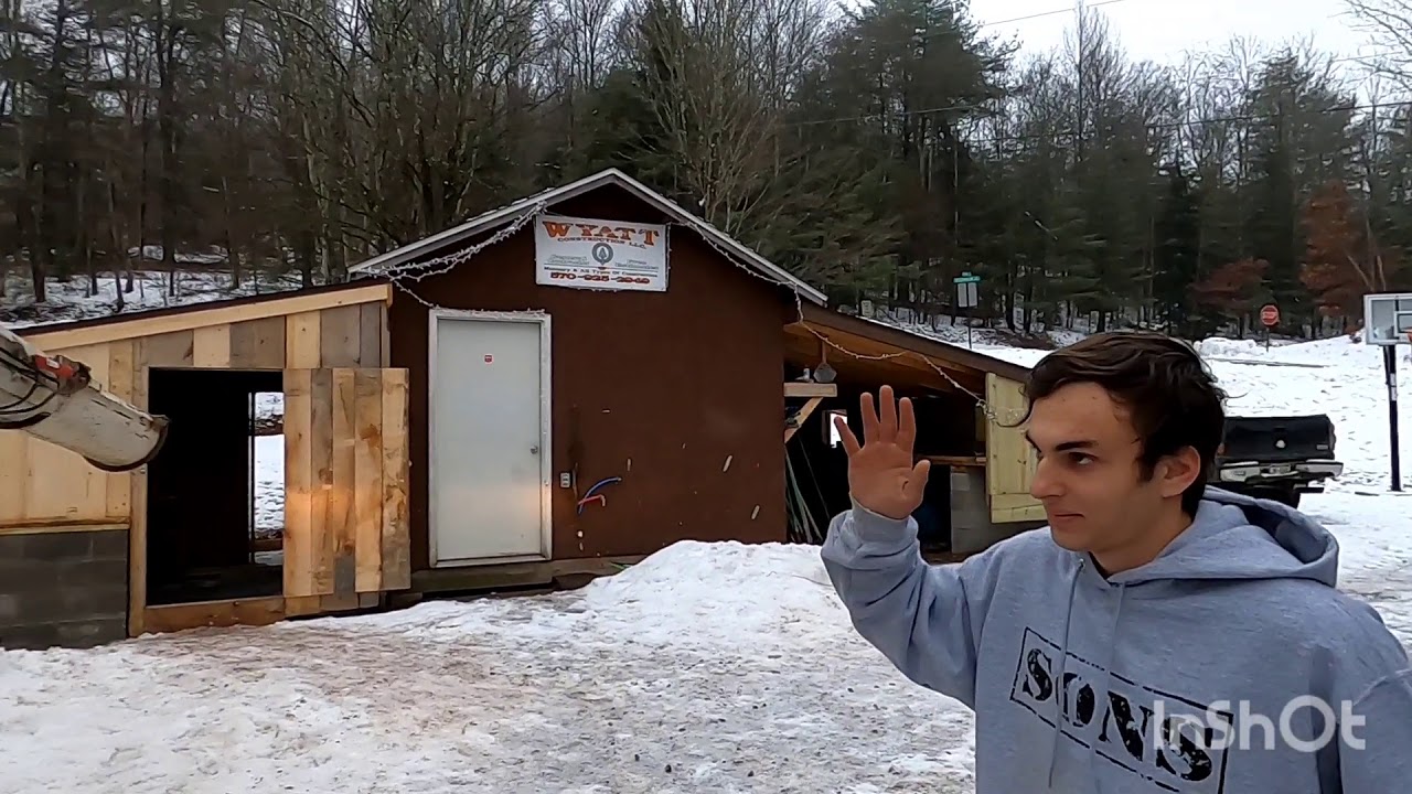 Concrete Floor Pour- Our Meat Hanger - YouTube