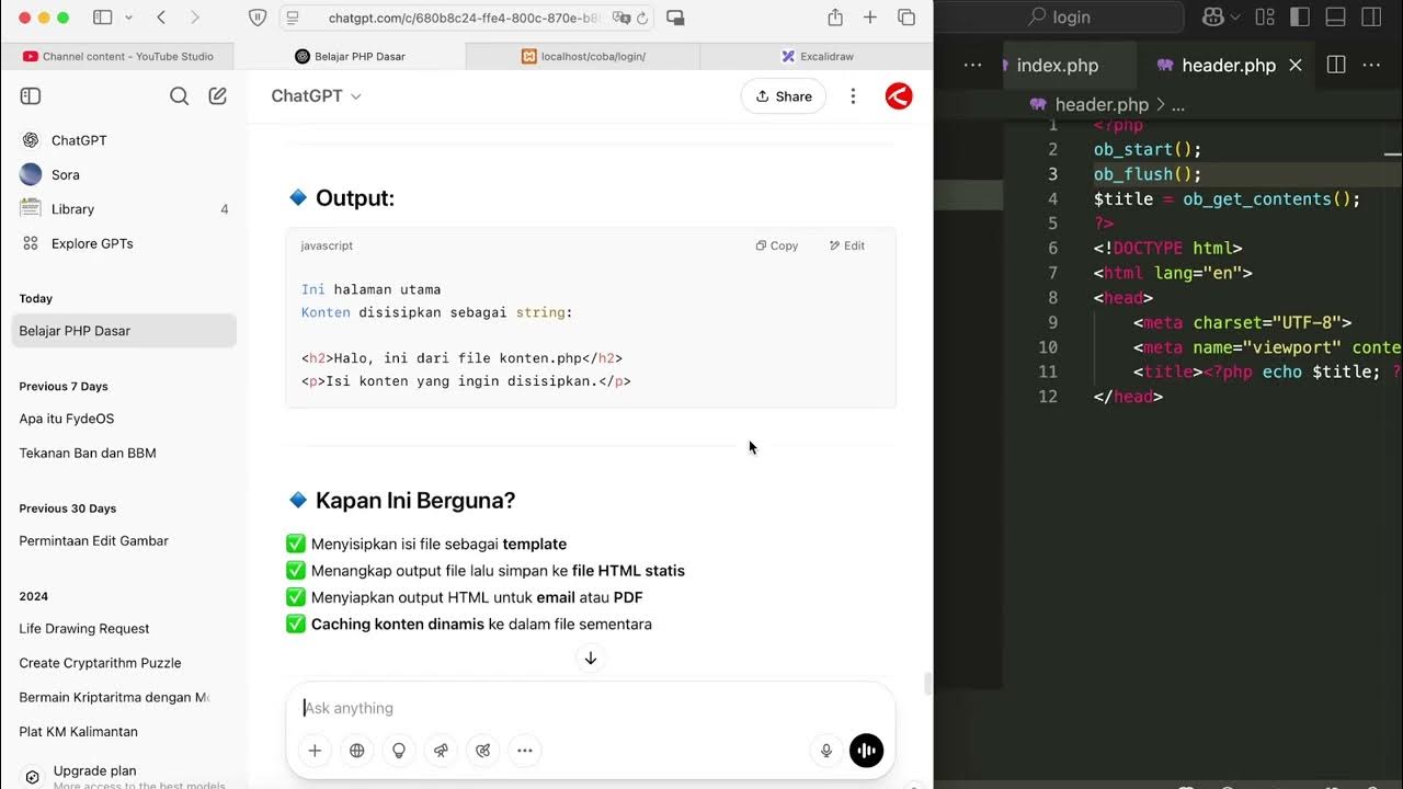 Belajar PHP dengan ChatGPT Sesi 5 (Mengenal Fungsi include() dan Menghubungkan CSS) - YouTube