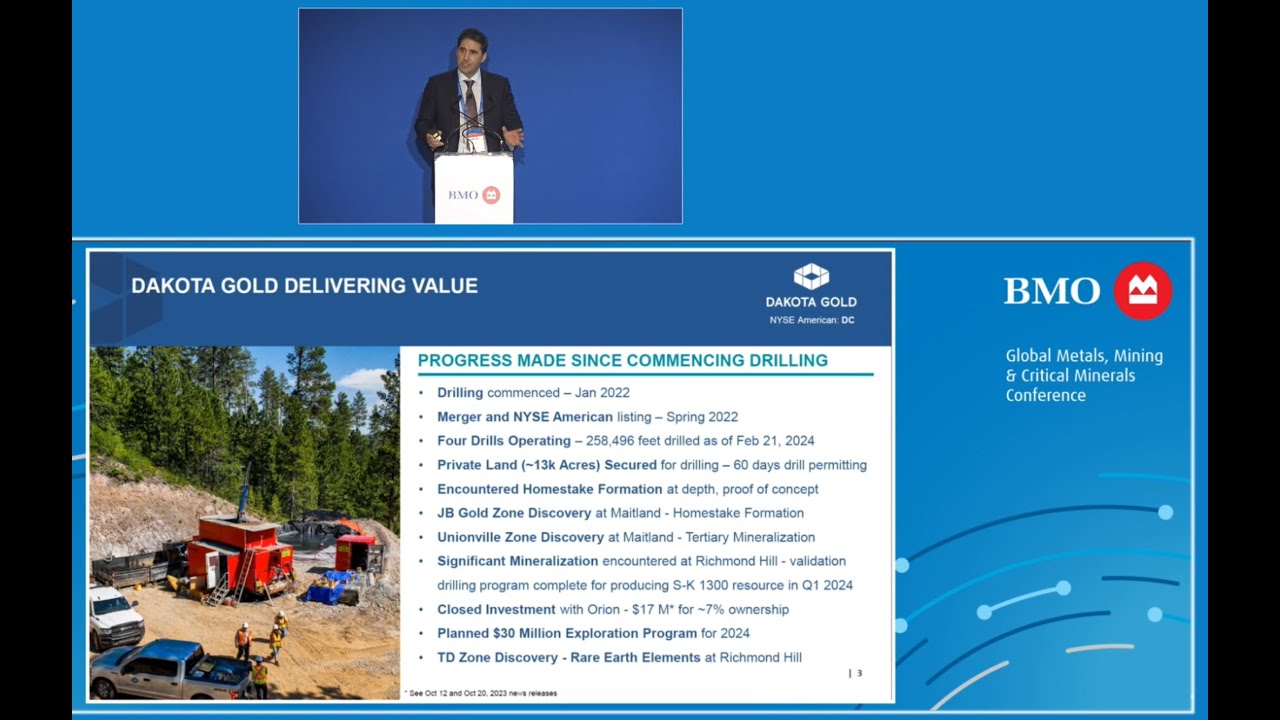 Dakota Gold Presentation at BMO Conference 2024 - YouTube