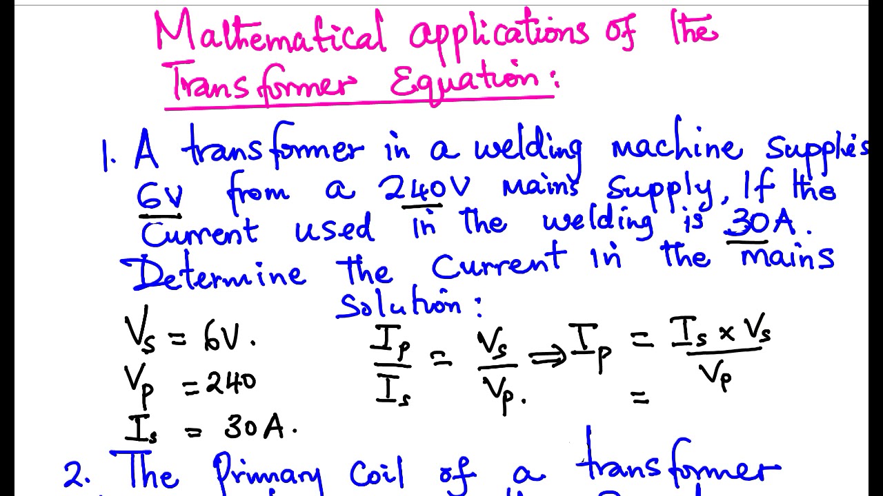 Mathematical applications of the transformer equation - YouTube
