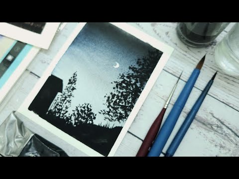 Watercolor painting for beginners|Watercolor painting ideas| One color ...