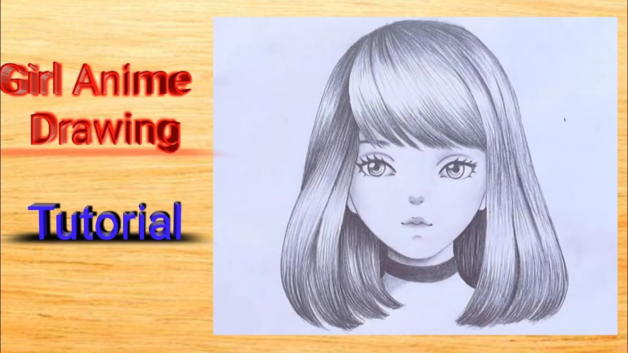 Easy Anime Girl Drawing||pencil sketching drawing tutorial||step by ...