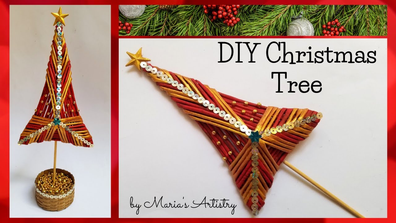 DIY Christmas Tree | Newspaper woven Christmas tree | Christmas ...