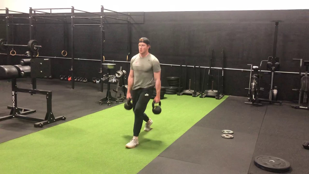 KB/DB Walking Lunge - YouTube