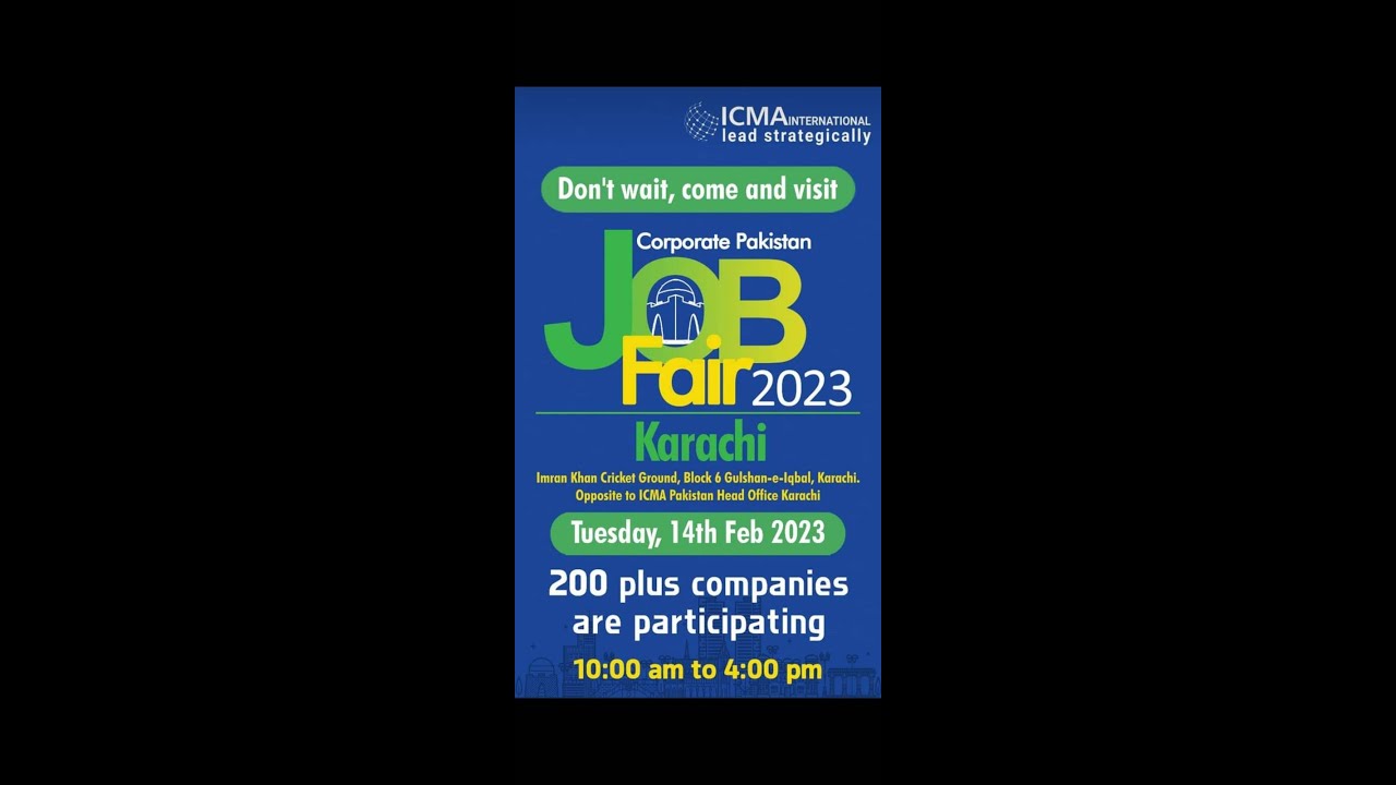 ICMA International Organizing Corporate Pakistan Job Fair 2023 - YouTube
