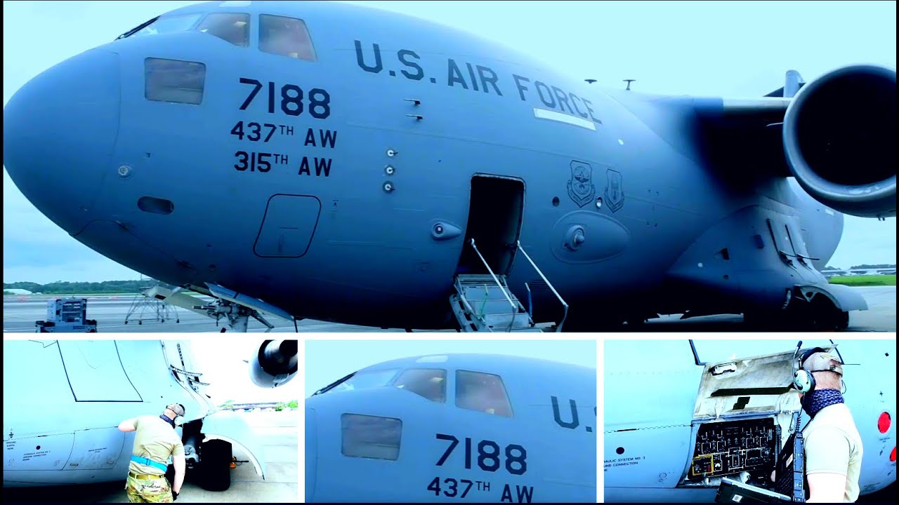 Maintainers work on the FlightLine at Joint Base Charleston. - YouTube