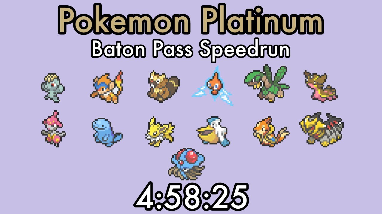 Pokemon Platinum Baton Pass Speedrun in 4:58:25 [Former World Record ...