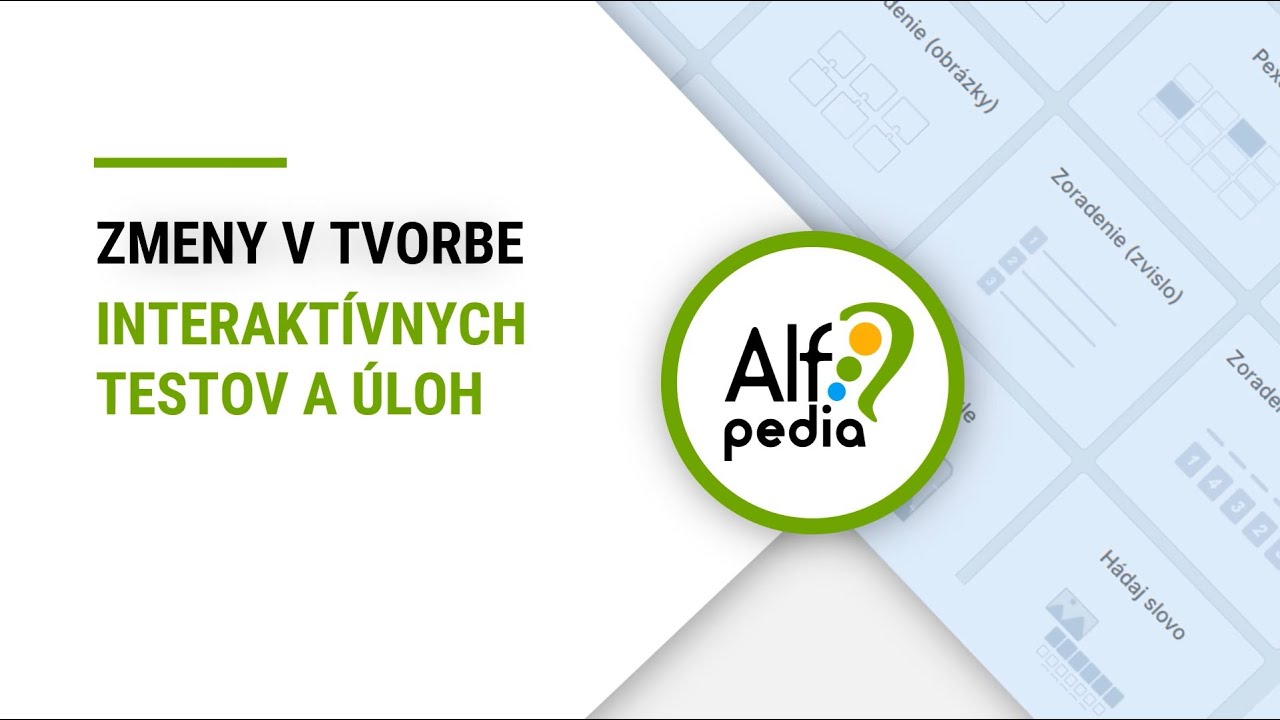 Zmeny v tvorbe testov a úloh Alf - YouTube