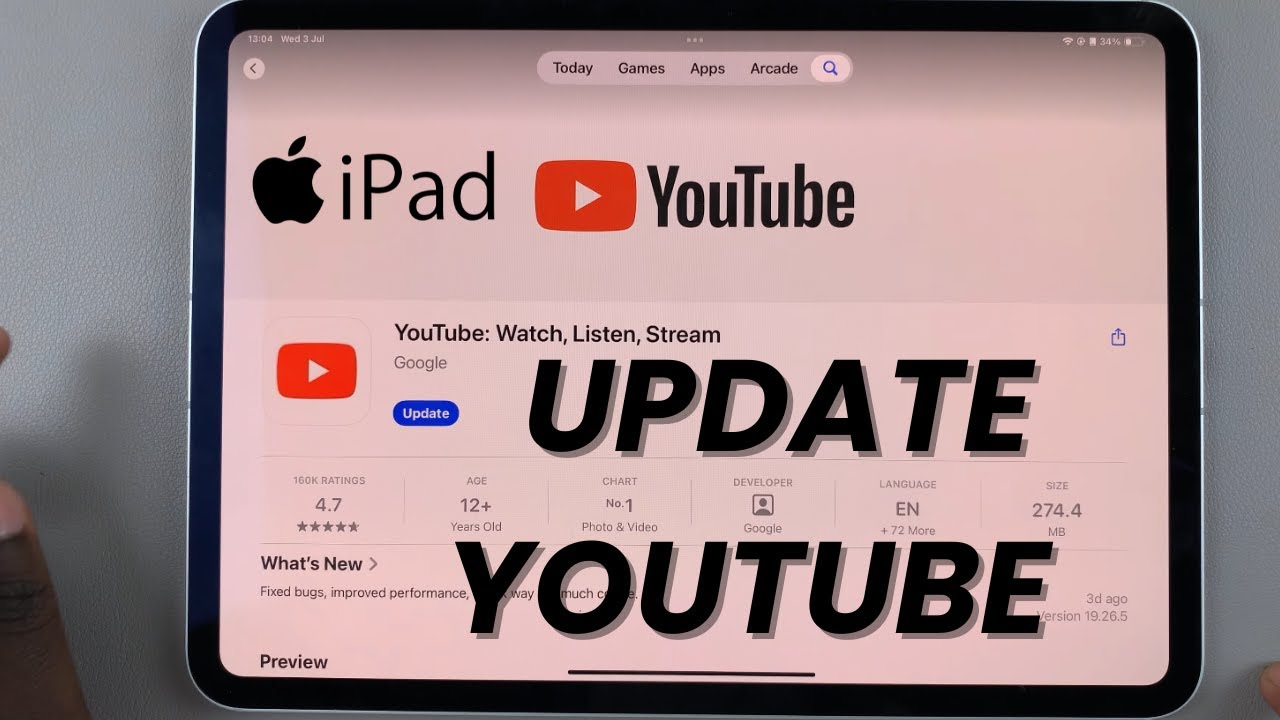 How To Update YouTube App In an IPad. - YouTube