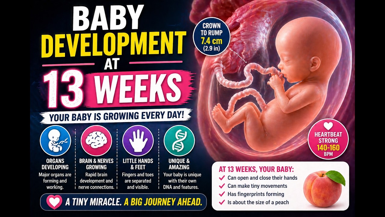 Baby development at 13 weeks - YouTube