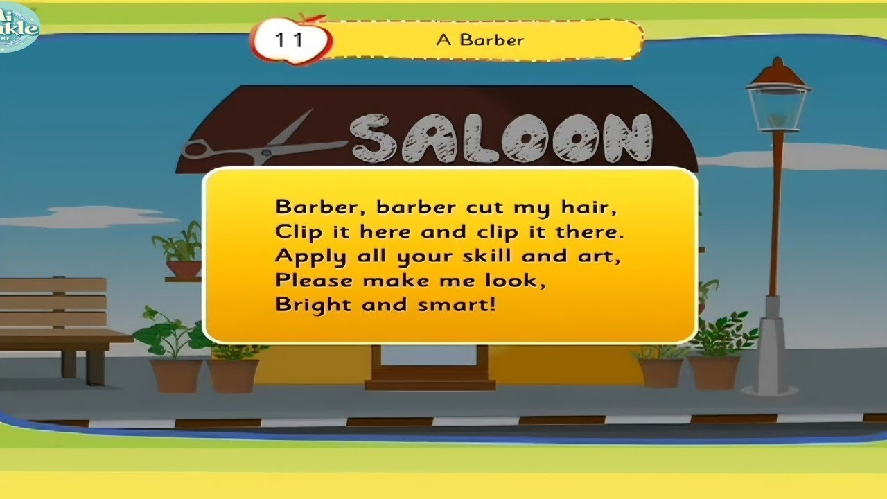 ️ Barber Barber Cut My Hair || Learn English Poem || Haircut Song for ...