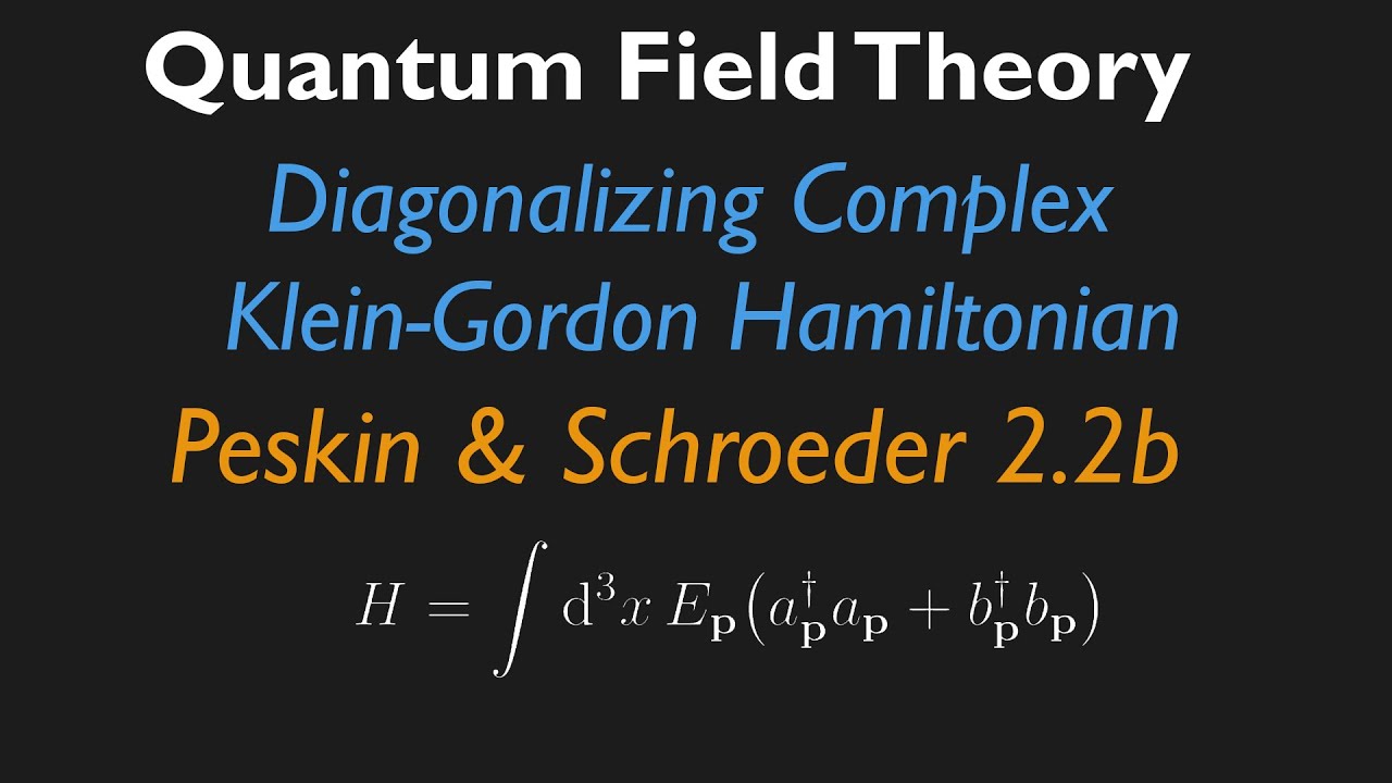 Peskin & Schroeder's 2.2 b) solution: Diagonalizing the Complex Klein ...