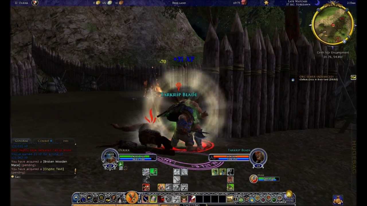 LOTRO Guardian Orc Slayer Deed Completion Bree Land - YouTube