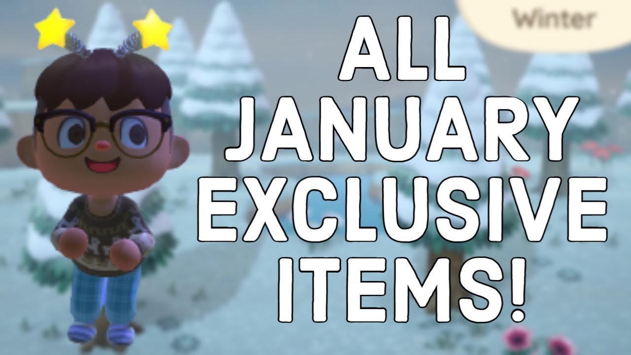 ALL JANUARY EXCLUSIVE ITEMS! - ANIMAL CROSSING: NEW HORIZONS ITEMS (New ...