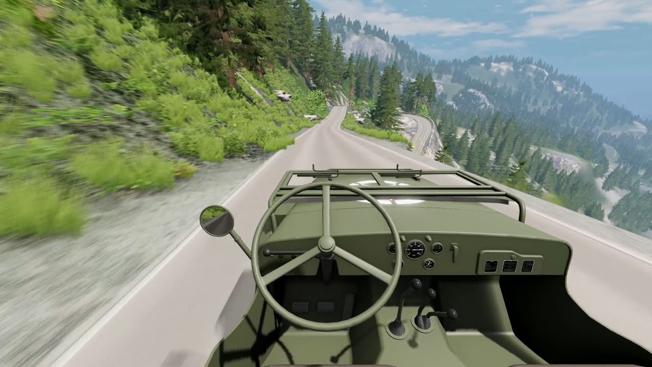 BeamNG.drive - Military Jeep Driving on Mountain Roads - YouTube