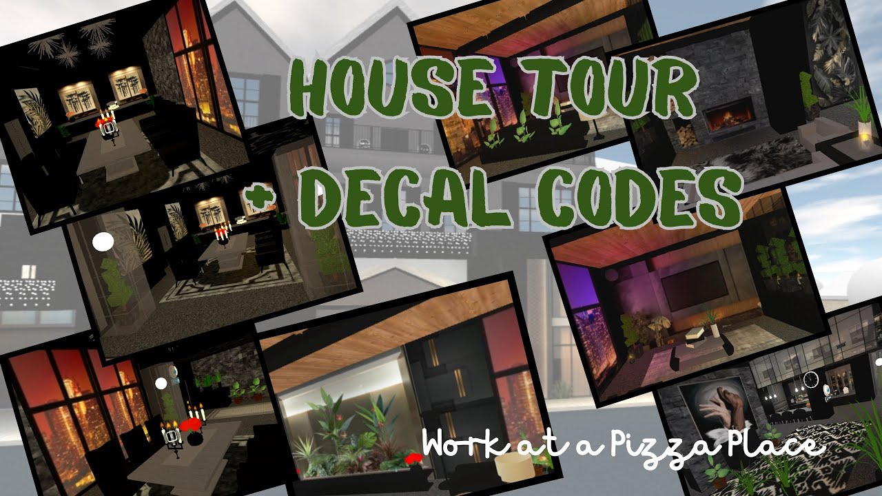 HOUSE TOUR - ESTATE + Decal Codes / WORK AT A PIZZA PLACE ROBLOX - YouTube