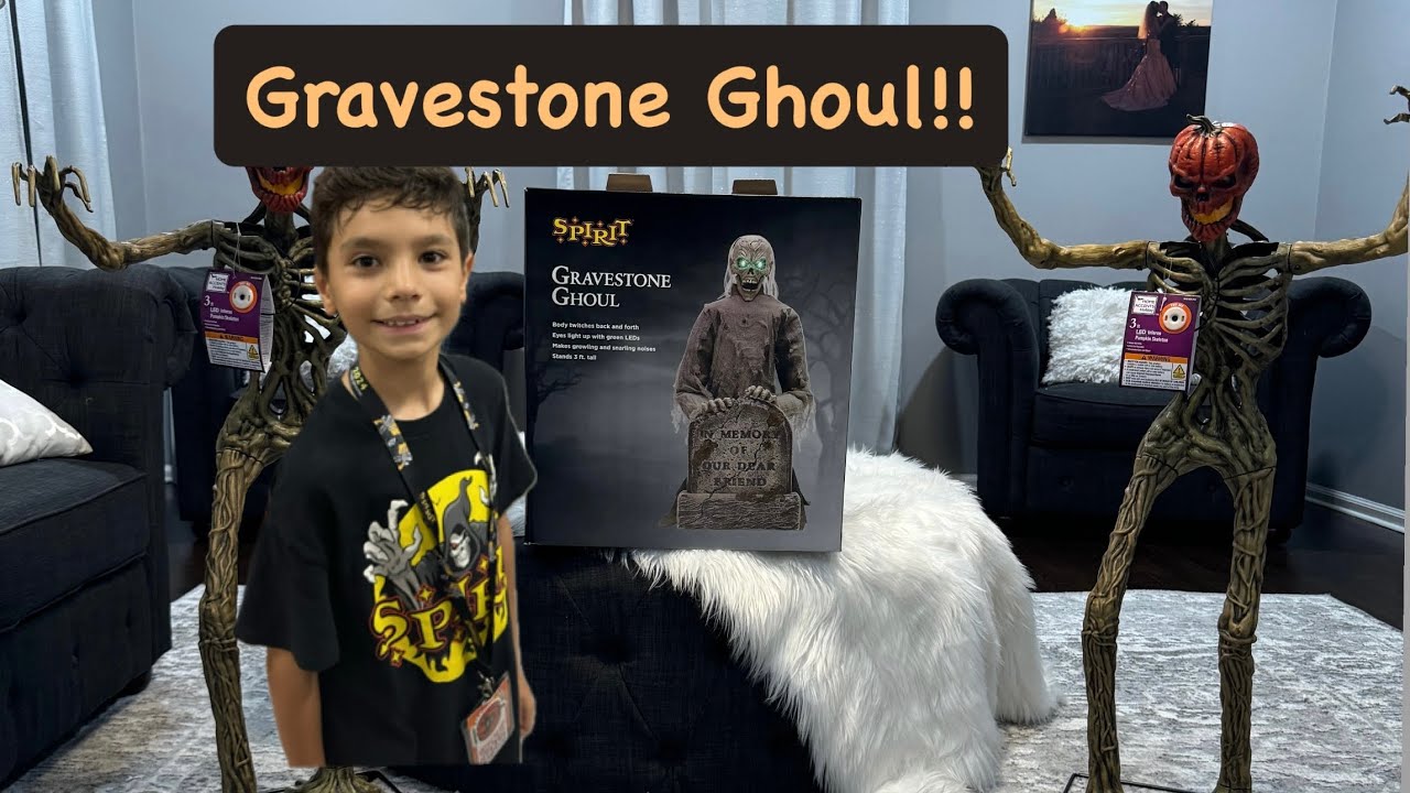 🔥Spirit Halloween - Gravestone Ghoul Animatronic Unboxing & Demo! 💀👀 # ...
