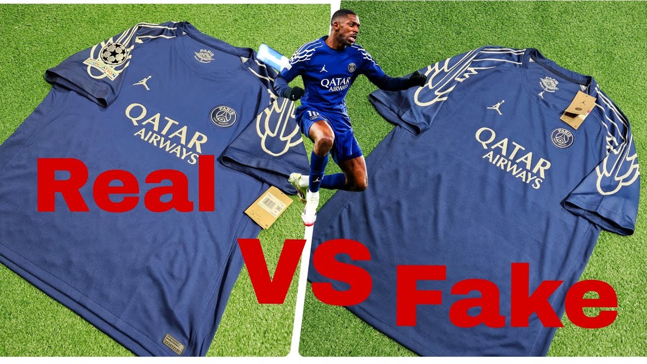 Video comparison of fake vs real PSG fourth wings jersey by Jordan ...